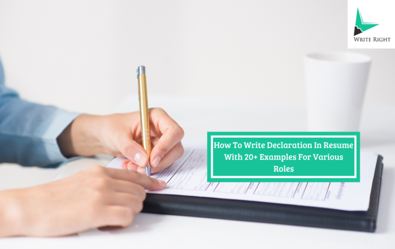 Declaration In Resume For Freshers Examples And Tips 2024