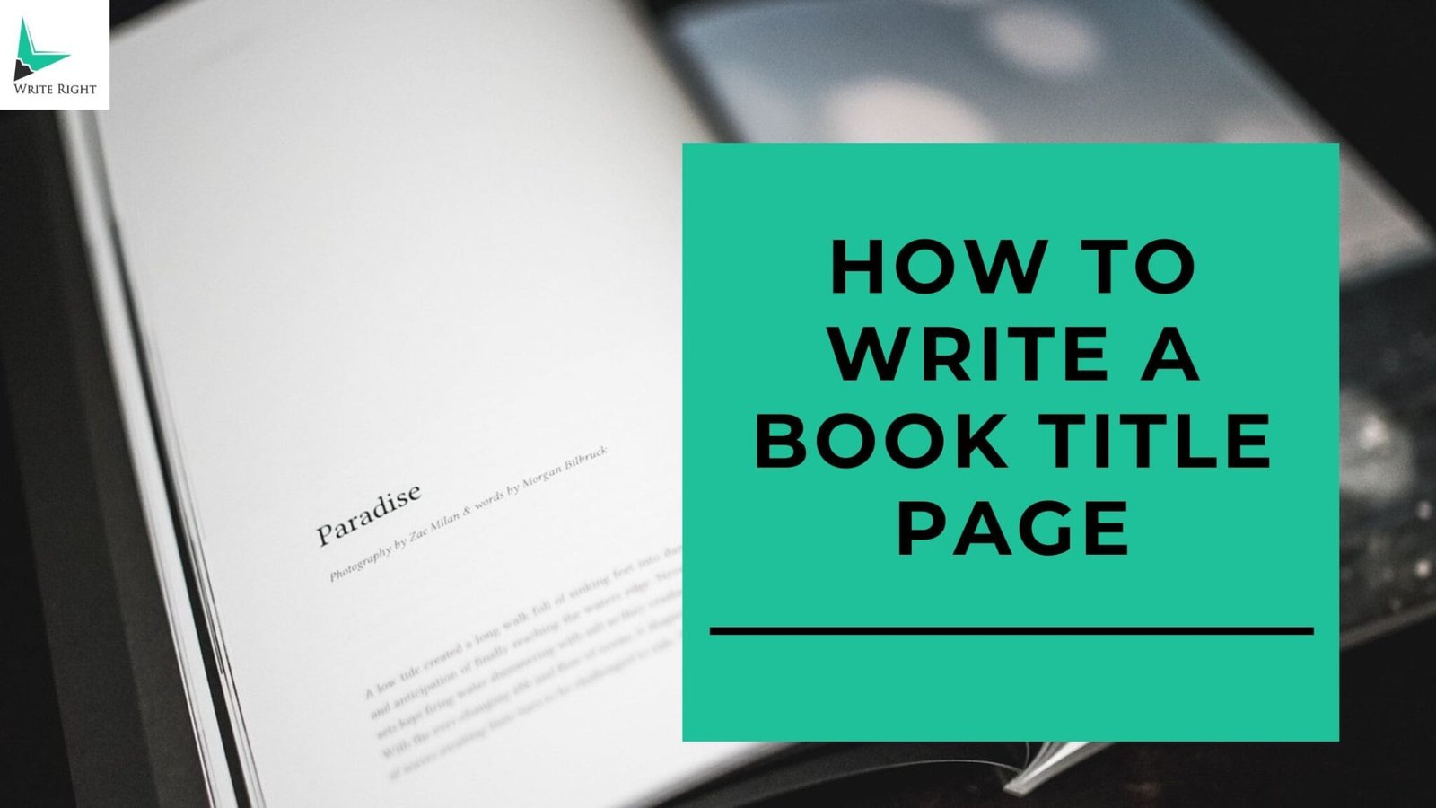 How to Write a Book Title Page Like a Pro Author